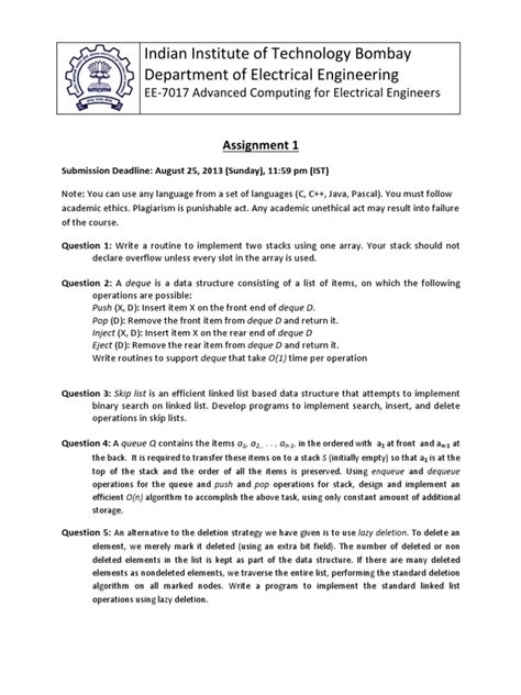 assignment 1 pdf queue abstract data type computer engineering