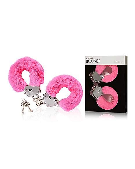 Hot Pink Furry Handcuffs Pleasure Bound Spencers