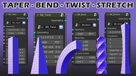 Taper Bend Twist Stretch With Geometry Nodes In Blender 3 4 YouTube