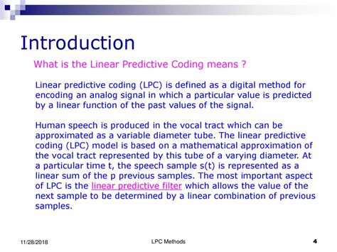 linear predictive coding methods ppt download