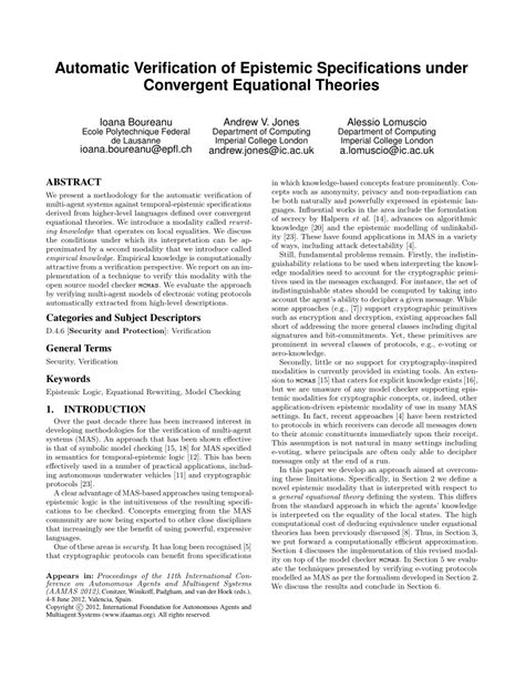 pdf automatic verification of epistemic specifications under convergent equational theories