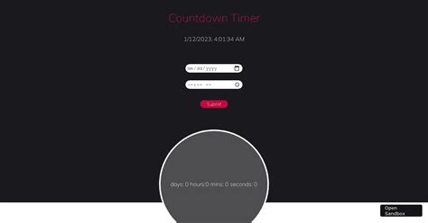 React Countdown Timer Codesandbox