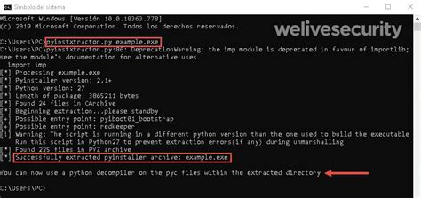 Cómo descompilar un ejecutable malicioso exe escrito en Python