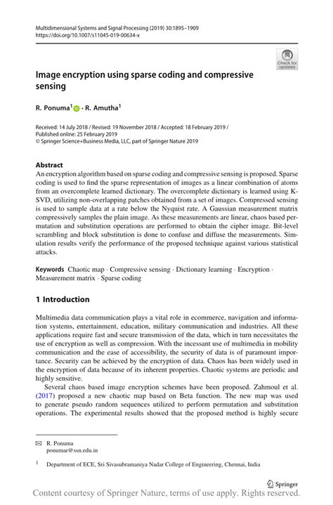 image encryption using sparse coding and compressive sensing