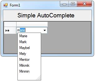Autocomplete Combobox In Datagridview Control Free Source Code Riset