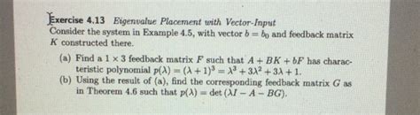 solved exercise 4 13 eigenvalue placement with vector input