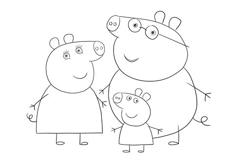 Babi Daddy Mommy Peppa Untuk Mewarnai Dan Mengunduh Gratis Untuk Anak Anak