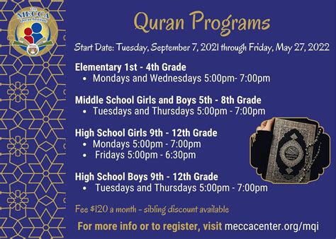 Register For Mecca Quran Institute Programs The Mecca Center