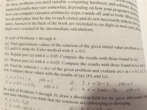 solved find approximate values of the solution of the