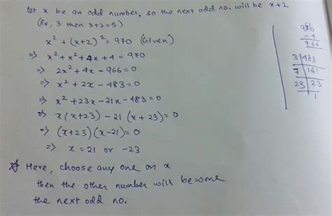 the sum of squares of two consecutive odd positive integers is 970 find the integers using