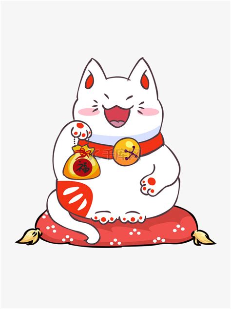 手绘卡通可爱招财猫素材图片免费下载 千库网