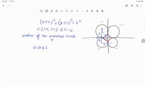 SOLVED If The Equations Of Four Circles Are X 4 2 Y 4 2 4 2
