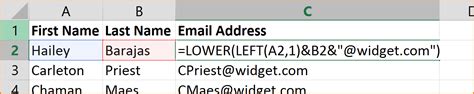 excel convert names to email addresses skillforge