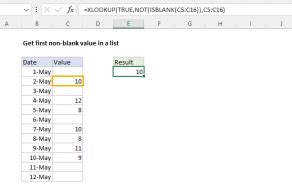 Get Value Of Last Non Empty Cell Excel Formula Exceljet