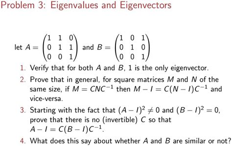 solved problem 3 eigenvalues and eigenvectors 0 let a and b 1 1 verify that for both a and