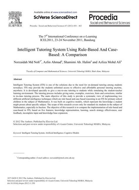 pdf intelligent tutoring system using rule based and case based a comparison dokumen tips