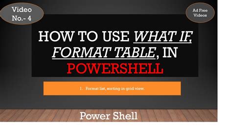 4 power shell tutorial whatif format table format list sorting gridview youtube