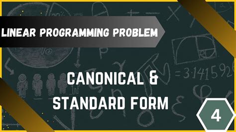 linear programming problem canonical and standard form youtube