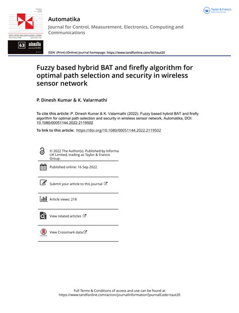 pdf fuzzy based hybrid bat and firefly algorithm for optimal path selection and security in