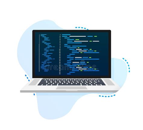 vector laptop coding pattern web developer design programming laptop screen code vector