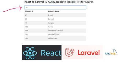 react js laravel 10 autocomplete textbox filter search tutorial101
