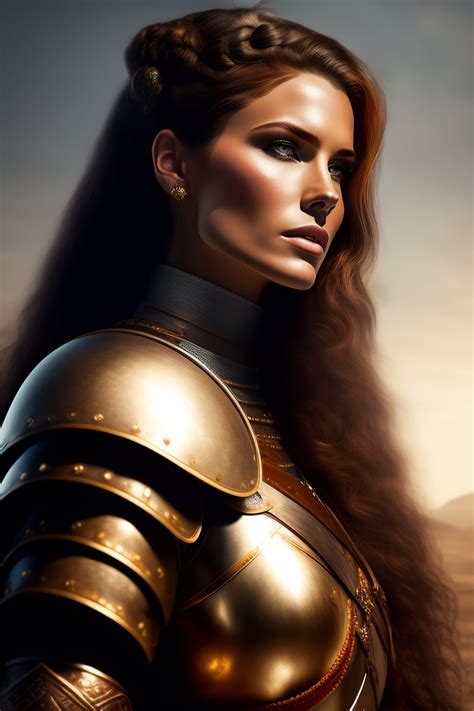 Lexica White Woman Female Warrior With Brown Hair Wearing Full Plate Armour