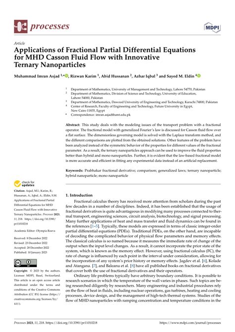 pdf applications of fractional partial differential equations for mhd casson fluid flow with