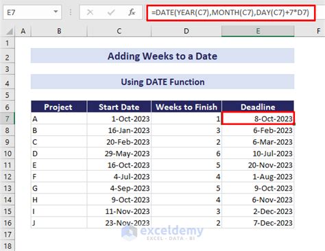 How To Add Weeks To A Date In Excel 5 Ways