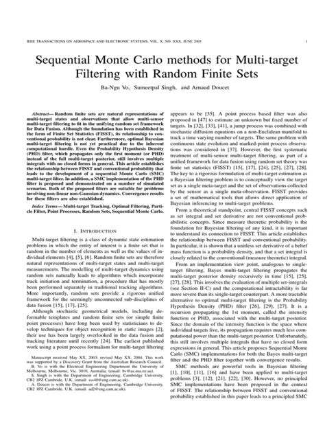 sequential monte carlo methods for multi