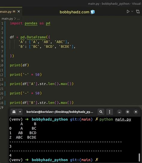 Pandas Find Length Of Longest String In Dataframe Column Bobbyhadz
