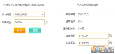 2021年年终奖个人所得税计算器标准版 2021年终奖个人所得税计算器下载 起征点5000 乐游网安卓下载
