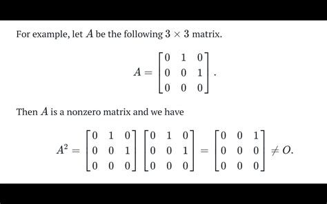 define degree of nilpotent matrix and find a 3 u00d73 nilpotent matrix of degree