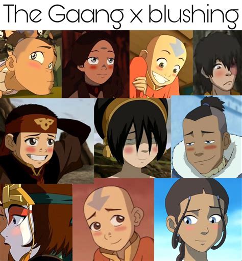The Gaang X Blushing Avatar The Last Airbender Funny Avatar The Last Airbender Art Avatar Funny