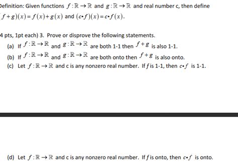 solved given functions f r rightarrow r and g r rightarrow