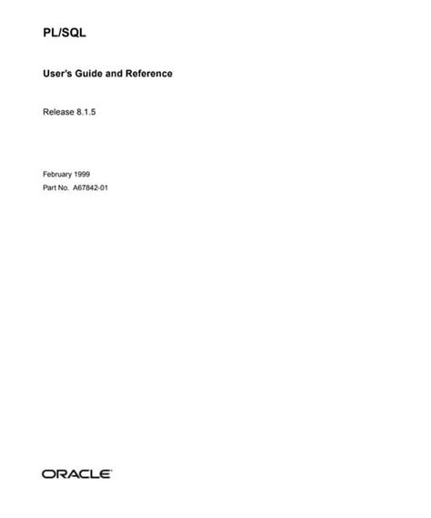 oracle pl sql user s guide and reference pdf