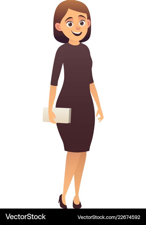 Beautiful Woman Cartoon Girl Character Wearing Vector Image
