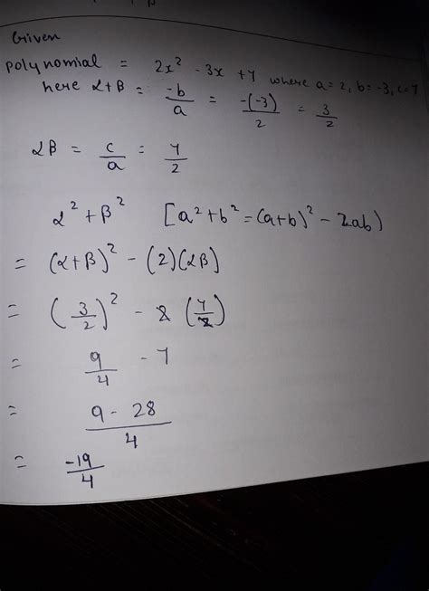if alpha and beta are two zeros of quadratic polynomial 2 x square 3