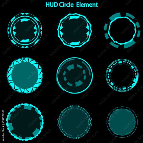 Set Of Hud Circle Elements Futuristic Sci Fi Modern User Interface Set