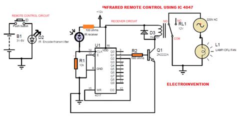 Infrared Remote Control Switch Using IC CD4017 CD4017 Remote Control