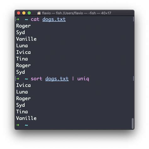 linux commands uniq