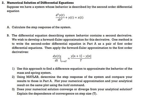 solved numerical solution of differential equations suppose