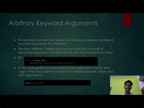 Python Functions Arbitrary Keyword Arguments And Default Values YouTube