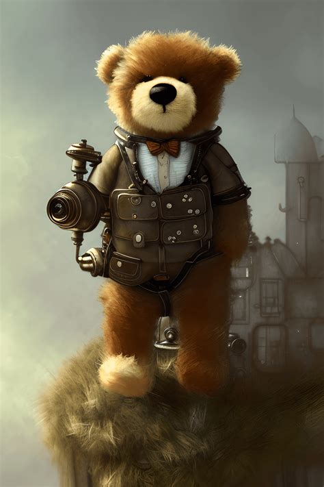 Cute Fluffy Teddy Bear Photo Realistic Anthropomorphic Illustration · Creative Fabrica