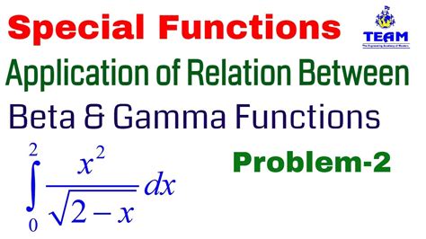 application of relationship between beta and gamma function problem 2 youtube