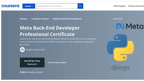 meta เปิดสอน back end python django บน coursera stackpython