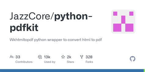 github jazzcore python pdfkit wkhtmltopdf python wrapper to convert html to pdf