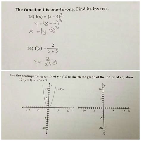 solved the function f is one to one find its inverse 13