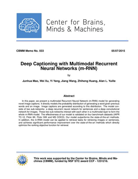 the multimodal recurrent neural network a multimodal