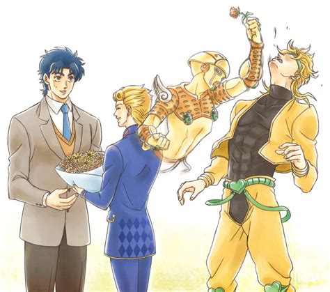 Dio Brando Giorno Giovanna Jonathan Joestar And Gold Experience Jojo No Kimyou Na Bouken And