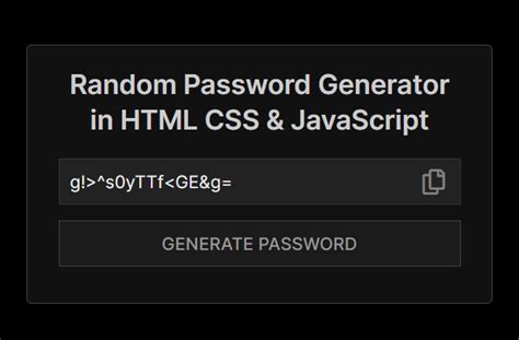 random password generator in javascript css script